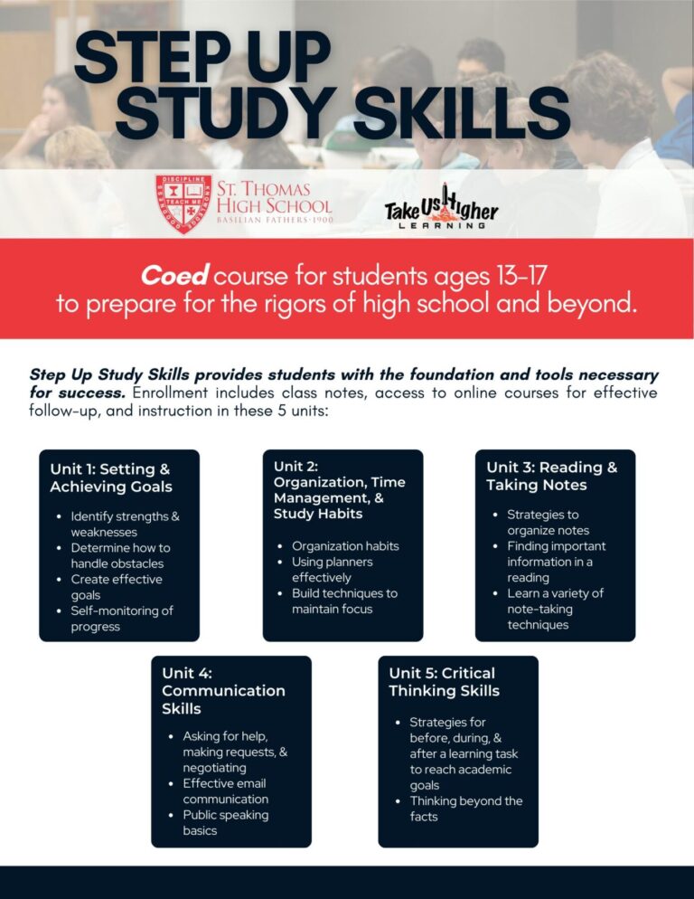 Step Up Study Skills- STH Summer 2025 - Take Us Higher Learning